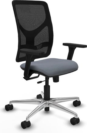 Piqueras y Crespo B&uuml;rostuhl mit 3D-Armlehnen, h&ouml;henverstellbare Lendenwirbelst&uuml;tze, ausgestattet mit Syncro/Traslack und Schneideschaum, mit Rollen 65 mm, Nylon, Schwar