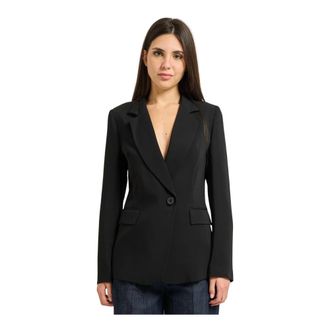 Manila Grace Femme, Vestes, Noir, Taille: 44 FR Single-Breasted Tailored Blazer