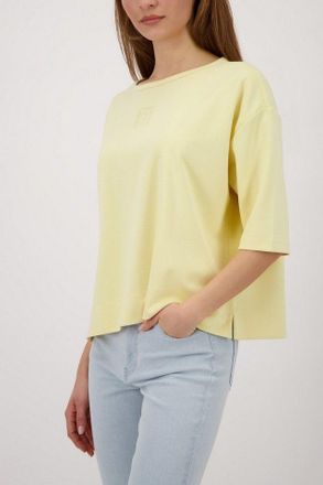 Monari Sweatshirt Sweatshirt Basic Pr&auml;gedruck Relaxed fit mit Pr&auml;ge-Emblem