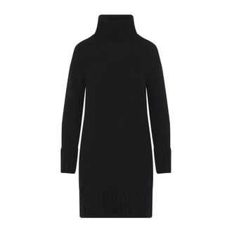 Moncler Logo Rippstrick-Midikleid - - Dresses - Damen - Schwarzk - S
