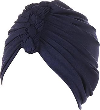 Generic Turban pour femme - Couverture ethnique - Pour cancer, bleu marine, Taille unique