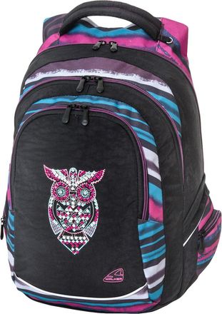 Schneiders Walker 42100-080 Rucksack Fame Dark Owl, mit 3 F&auml;chern, Seitentaschen, atmungsaktive Polster, verstellbarem H&uuml;ft-, Schulter- und Brustgurt, ca. 32 x 4