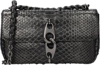 Tom Ford Femmes Sac Bandouli&egrave;re Python Cuir Argent/Noir
