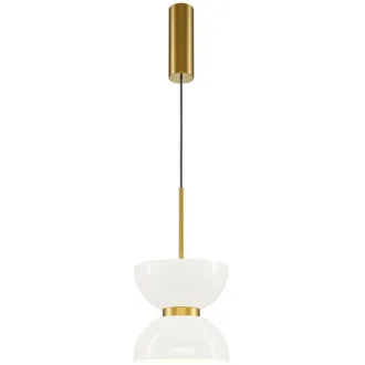 Maytoni Maytoni Kyoto Plafonnier moderne et fin, dor&eacute;, 3 000 K, 1 300 lm, abat-jour blanc