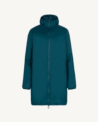 Jott Imperm&eacute;able long &agrave; capuche paquetable Bleu m&eacute;tal Oban - Taille 3XL