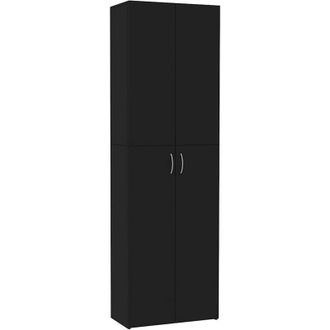 vidaXL B&uuml;roschrank Schwarz 60x32x190 cm Holzwerkstoff Vidaxl
