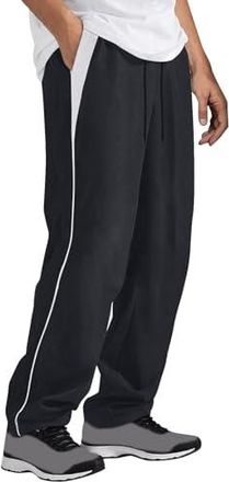 Generic Pantalon de jogging tendance coupe droite pour les sorties et les soir&eacute;es - Taille &eacute;lastique - Bas doux et confortable, gris fonc&eacute;, XXL