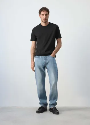 Mango T-shirt slim fit 180 g/m&sup2; noir - Homme - XXL - MANGO MAN
