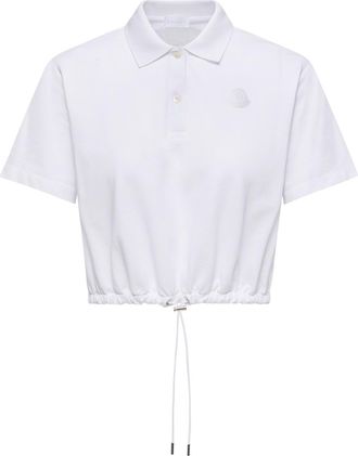 Moncler Moncler Polo Court En Piqu&eacute; De Coton, Femme, Blanc, Taille: Xl