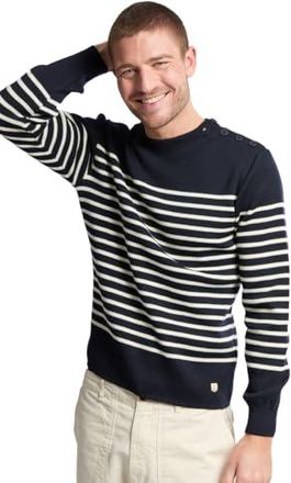 Armor Lux Pull Marin ray&eacute; &agrave; Boutons col Rond MOL&Egrave;NE