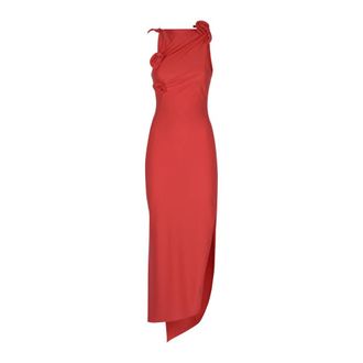 Coperni Femme, Robes, Rouge, Taille: 40 FR Robe Rouge Asym&eacute;trique &agrave; Fleurs