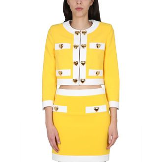 Moschino Heart Buttons Crepe Jacket - - Jackets - Damen - Gelb - M