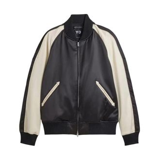 Yohji Yamamoto Liquid Logo Satin Souvenir Jacket - - Jackets - Herren - Schwarzk - L
