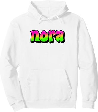 BDAZ Nora Graffiti Personalisierter Name Gr&uuml;n Rosa Frauen M&auml;dchen Pullover Hoodie