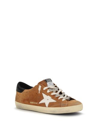 Golden Goose Mens Super Star Sneakers Light Brown-Cream-Black Brown/cream/black