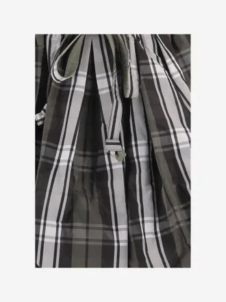 Patou Womens Flared Check Pattern Skirt Multicolour Polyester