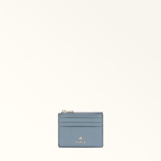 Furla Camelia Kartenetui S Celestial Blau Strukturiertes Leder Damen