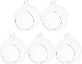 Lurrose H&auml;ngende Glaskugel Kerzenhalter in 5 St&uuml;ck Borosilikatglas 8cm Flacher Boden Inklusive Seil Geeignet f&uuml;r Zuhause und Feierlichkeiten