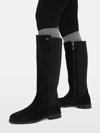 Tommy Hilfiger Stiefel Tommy Hilfiger Enamel Flag Suede High Chelsea FW0FW09574 Schwarz