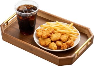 Generic Servierplatten Aus Holz - Achteckige Schale Mit Griff Zur Aufbewahrung | Holz Servierbrett Wohnkultur - F&uuml;r Innen Haus Schlafzimmer Hotel Wohnung B&uuml;ro