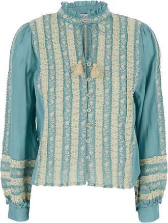 Sea NY Femme, Blouses et Chemises, Bleu, Taille: 38 FR Kirsten Print Long-Sleeve Top