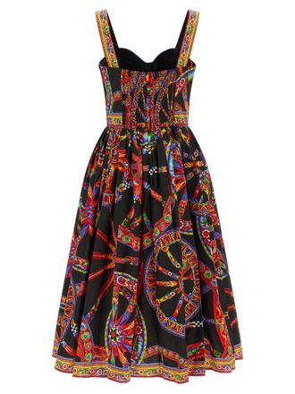 Dolce & Gabbana Womens Multicolor Cotton Midi Dress
