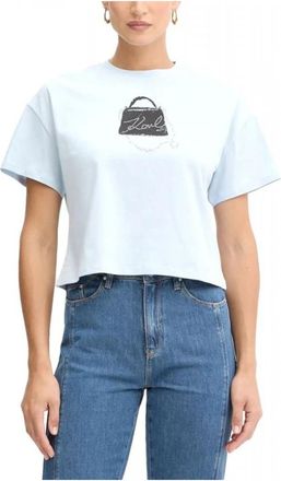 Karl Lagerfeld Femme, Tops, Bleu, Taille: 38 FR T-Shirt