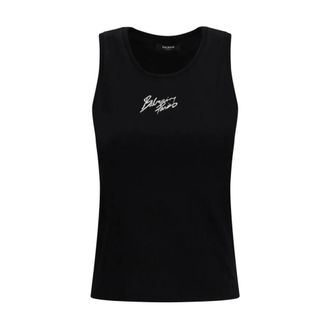 Balmain Baumwoll-Freizeitoberteil - - Tops - Damen - Schwarzk - S