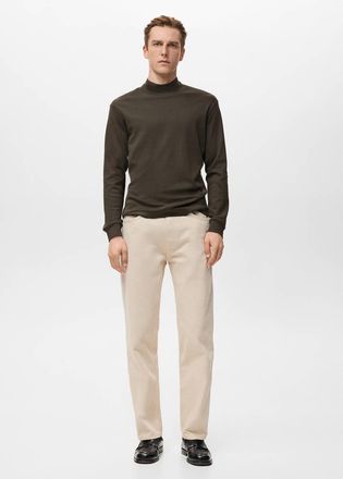 Mango T-shirt manches longues col montant chocolat - Homme - XXL - MANGO MAN