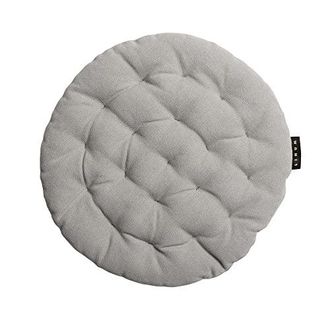Linum Pepper Elégante Galette de Chaise Rond Ø 37cm, 100% Coton, Lavable en Machine, Gris Perle