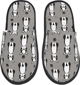 Generic Pantoufles De Voyage Adorable Petit Terrier Gris Portative Pantoufles DH&ocirc;tel Antid&eacute;rapant Chaussons DInt&eacute;rieur Pour Chambre Voyage Camping L