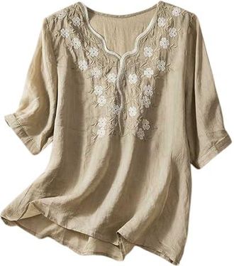 Generic T-shirt Polyester Femme Col V T-shirt avec Design Litt&eacute;raire Tissu en Coton Fin Pour Style Frais Personnaliser T-shirts pour Femmes T-shirts Dr&ocirc;les, k