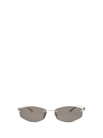 Balenciaga A000UXT0005 Geometric Oval Metal Sunglasses - Silver