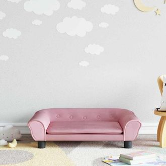 vidaXL Canap&eacute; pour enfants rose 70x45x26 cm velours vidaXL