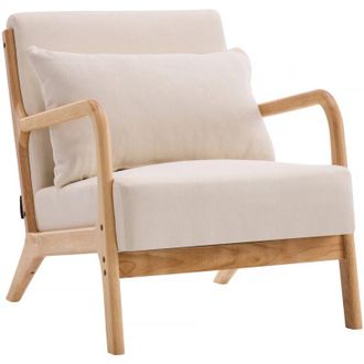 Habitat et Jardin Habitat Et Jardin - Fauteuil Clinton en bois style scandinave - Lin - Beige