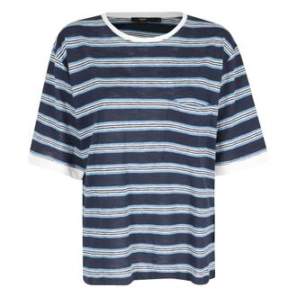 Seventy Femme, Tops, Bleu, Taille: 38 FR T-Shirt Ray&eacute;