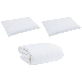 vidaXL Bettdecke Other mit Kissen 3 pcs Weiß 240 x 200 cm Daunen Vidaxl