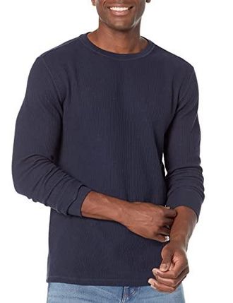 Amazon Essentials Haut en Tissu Nid dAbeille à Manches Longues Coupe Ajustée Homme, Bleu Marine, M