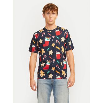 Jack & Jones Jack & Jones T-Shirt Xmas Merry 12265399 Dunkelblau Standard Fit
