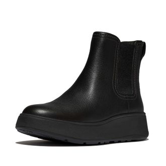 FitFlop Damen F-Mode Stitch Warm Tumbled-Leather Chelsea Boots Chelsea Boot, Schwarz, 38.5 EU
