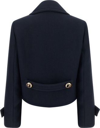 Balenciaga Double-Breasted Wool Blazer - Navy