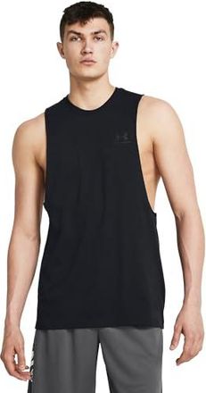 Under Armour T-shirt sport pour homme avec d&eacute;coupe sur la poitrine gauche, Homme, Sans manches, Sportstyle Left Chest Cut-off Tee, noir (001)/noir, Large