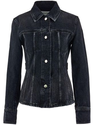 Ferragamo veste en jean &agrave; patch logo - Noir