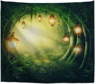 A.Monamour Wanddekor Wandteppiche Magischer Runder Eingangsweg In Verzauberten Wald Märchen Kunst Druck Stoff Hippie Mandala Wandbehang Tapisserie Für Schlafzimm