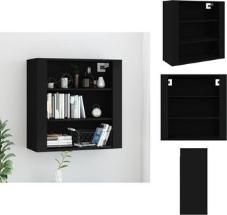 vidaXL Wandschrank Schwarz 80x33x80 cm Holzwerkstoff - Wandschrank - Schwarzer Wandschrank - Regal - Aufbewahrungsschrank - K&uuml;chenregal