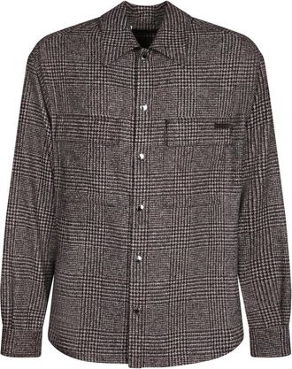 Dolce & Gabbana Homme, Chemises, Brun, Taille: XL Chemise en laine &agrave; manches longues