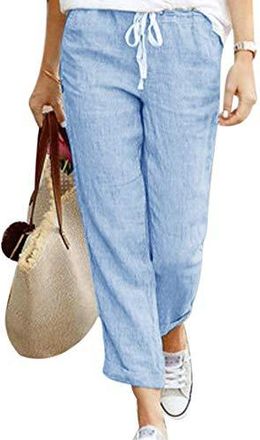 Onsoyours Pantalon De Jogging Femmes Sweatpants Coton Pantalons De Survêtement Long pour Jogging Running Fitness Pantalon De Training Bas De Pyjama Femme C Bleu