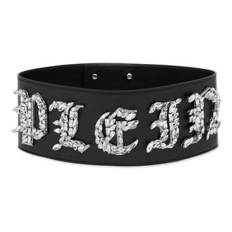 Philipp Plein Femme, Accessoires, Noir, Taille: 85 CM Leather Belt Gothic Plein