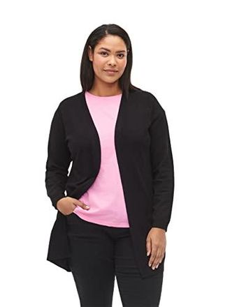 Zizzi Cardigan en tricot grande taille pour femme M&eacute;lange de viscose Taille, Noir, 48-50 grande taille