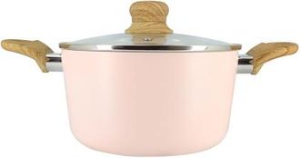 Menastyl Cuisson Faitout 20cm avec revêtement antiadhésif céramique (Sans PFAS/Sans PTFE) tous feux dont induction - En Aluminium - Gamme Colorama - Rose - 6020926
